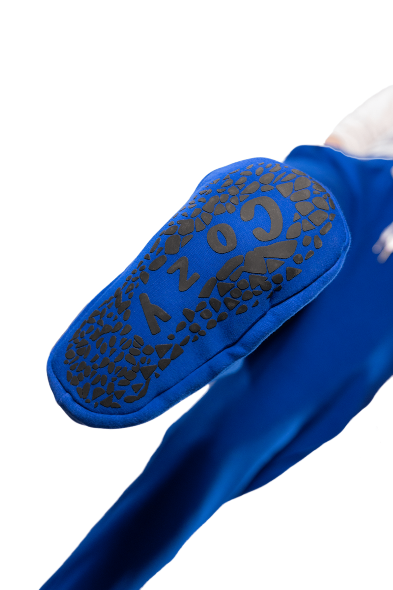 Unisex Sherpa footed Sweatpants in Royal Blue | Cozy Toes